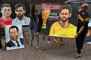 SOPA Images - Galerie - Painting to welcome the FIFA football world cup ...