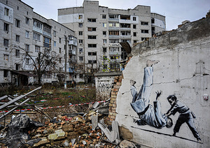 SOPA Images - 图库 - Graffiti by the famous anonymous street artist ...