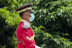 SOPA Images - Gallery - Masked guard amid of the coronavirus outbreak ...