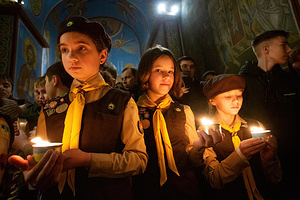 SOPA Images - Gallery - Bethlehem Peace Light Ceremony in Kyiv, Ukraine
