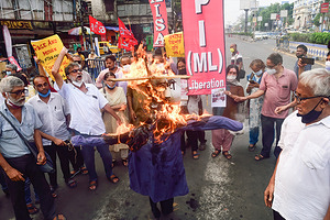 SOPA Images - Gallery - Stan Swamy death protest in Kolkata, India