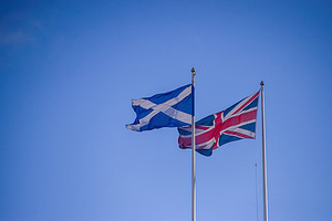 SOPA Images - Gallery - Scottish flag and Union Jack in Central London, UK