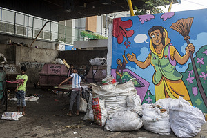 SOPA Images - Gallery - Graffiti on the wall of waste in Dhaka, Bangladesh